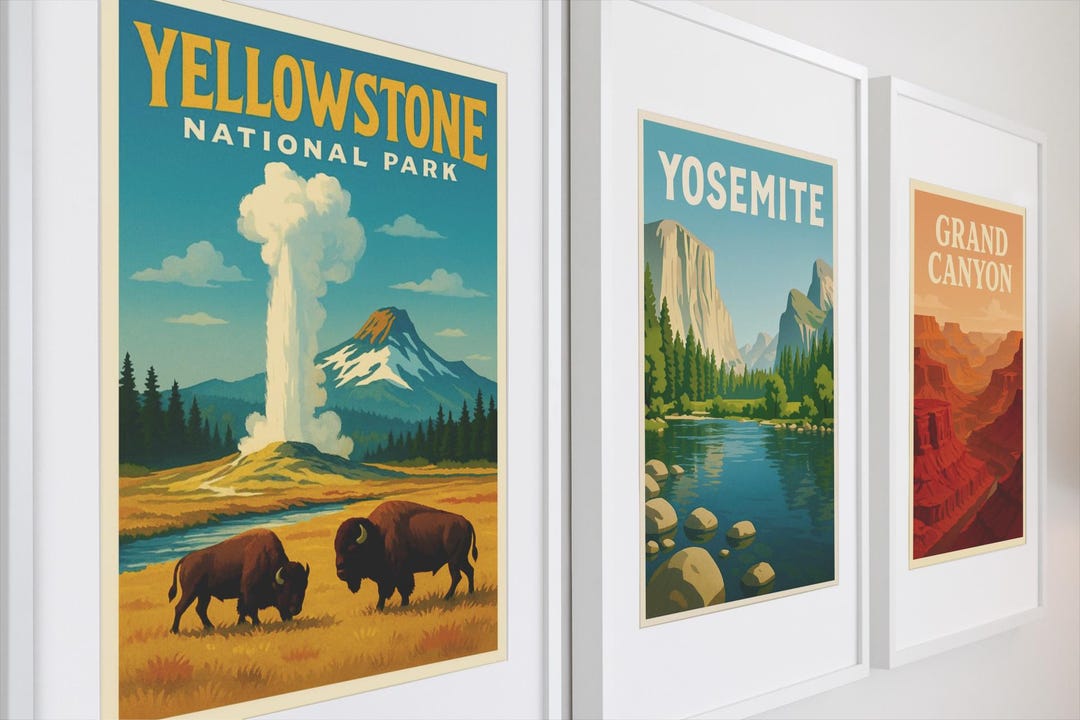 National Park Poster Bundle – Grand Canyon, Yellowstone, Yosemite ...