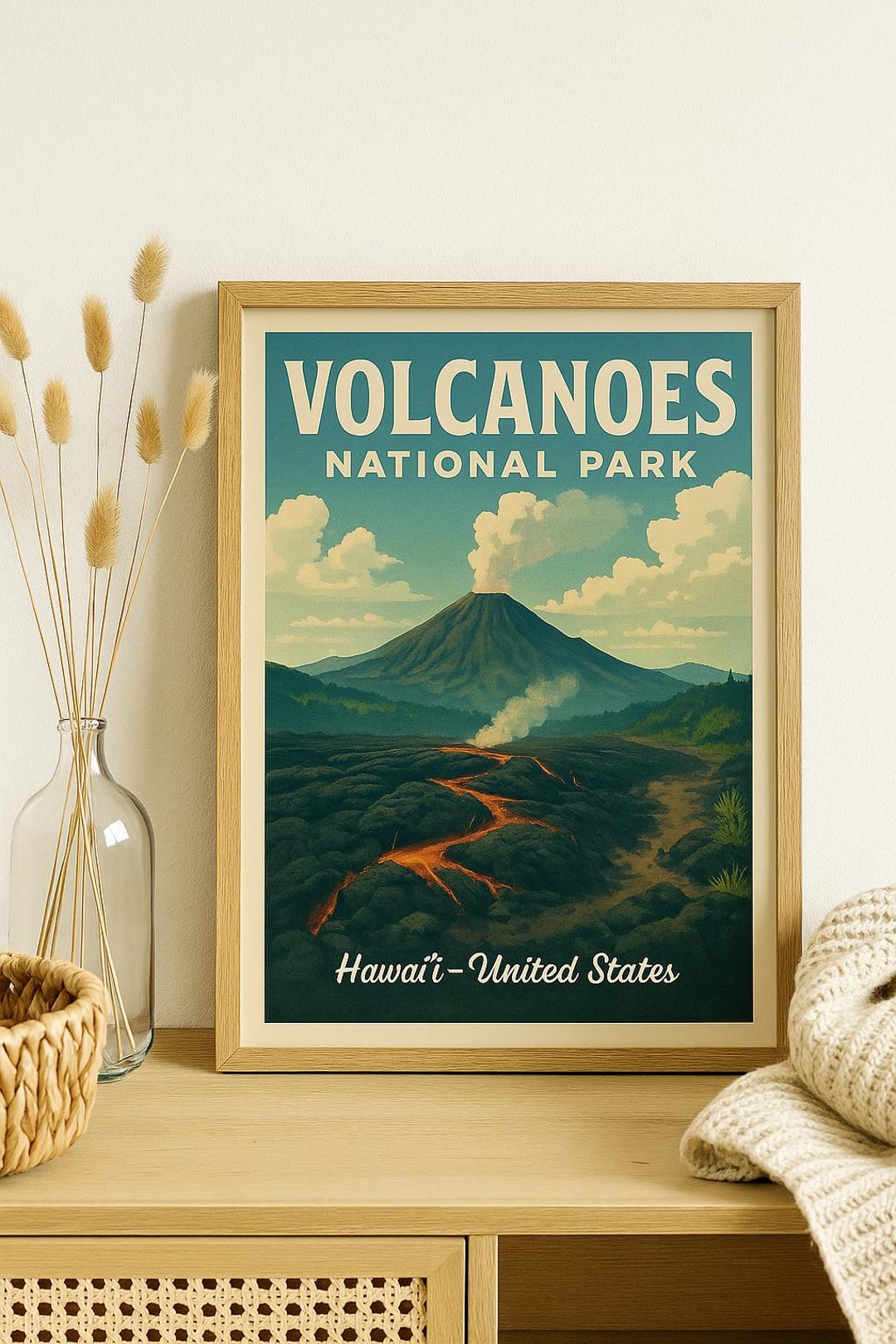 Volcanoes National Park Poster – Hawaii Wall Art, USA Travel Print ...