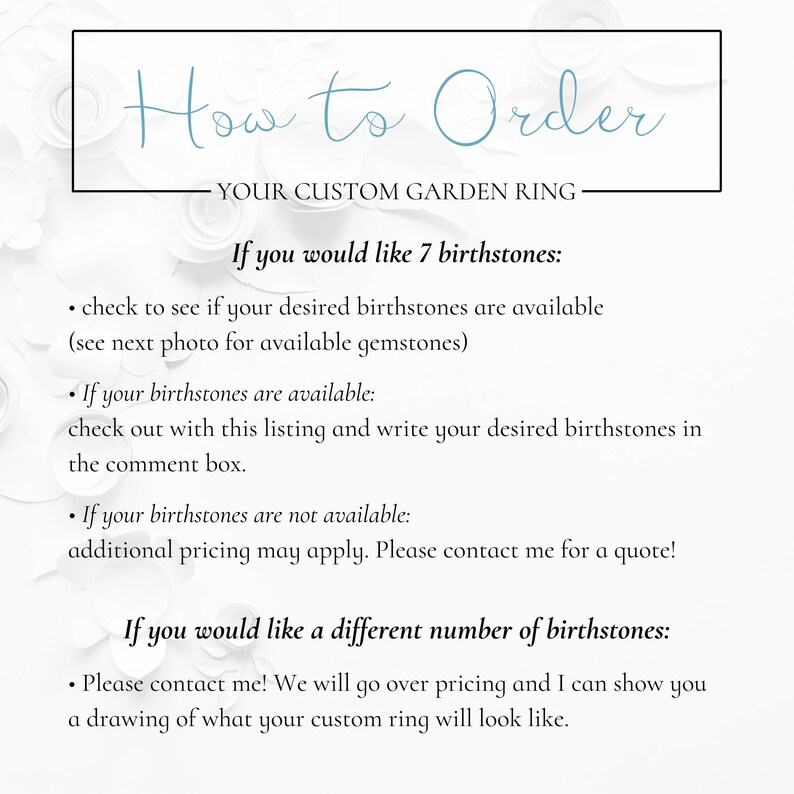 Custom Mother's Ring Garden Ring in Sterling Silver | Etsy