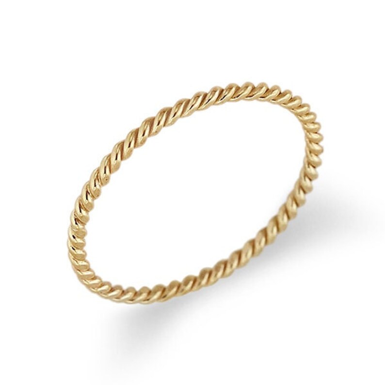 Twisted Ring Band Petite Minimalist Ring Rope Wedding Band - Etsy