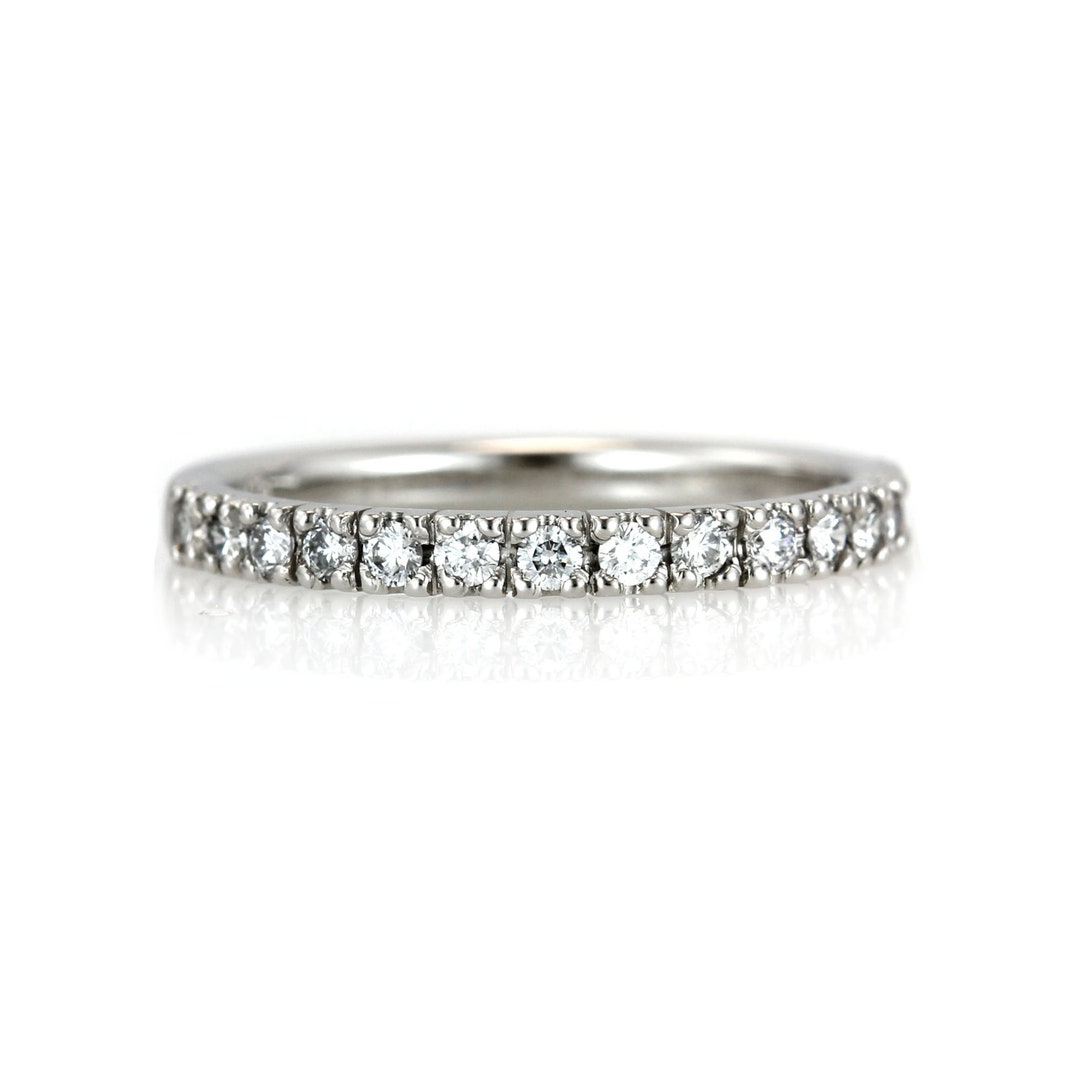 Half Eternity Wedding Band Pave Diamond Anniversary Ring - Etsy
