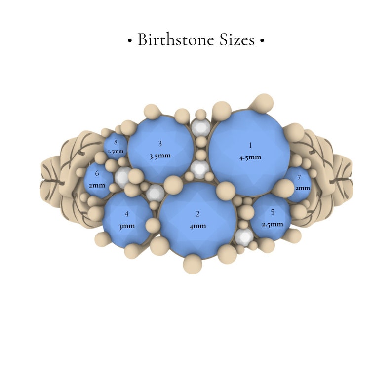 Custom Mother's Ring Garden Ring in Yellow Gold Cluster - Etsy