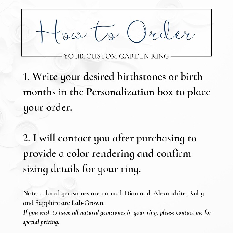 Custom Mother's Ring Garden Ring in Yellow Gold Cluster - Etsy