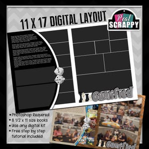 Digital Scrapbook Template - 8 1/2 X 11 - Game Night - Etsy