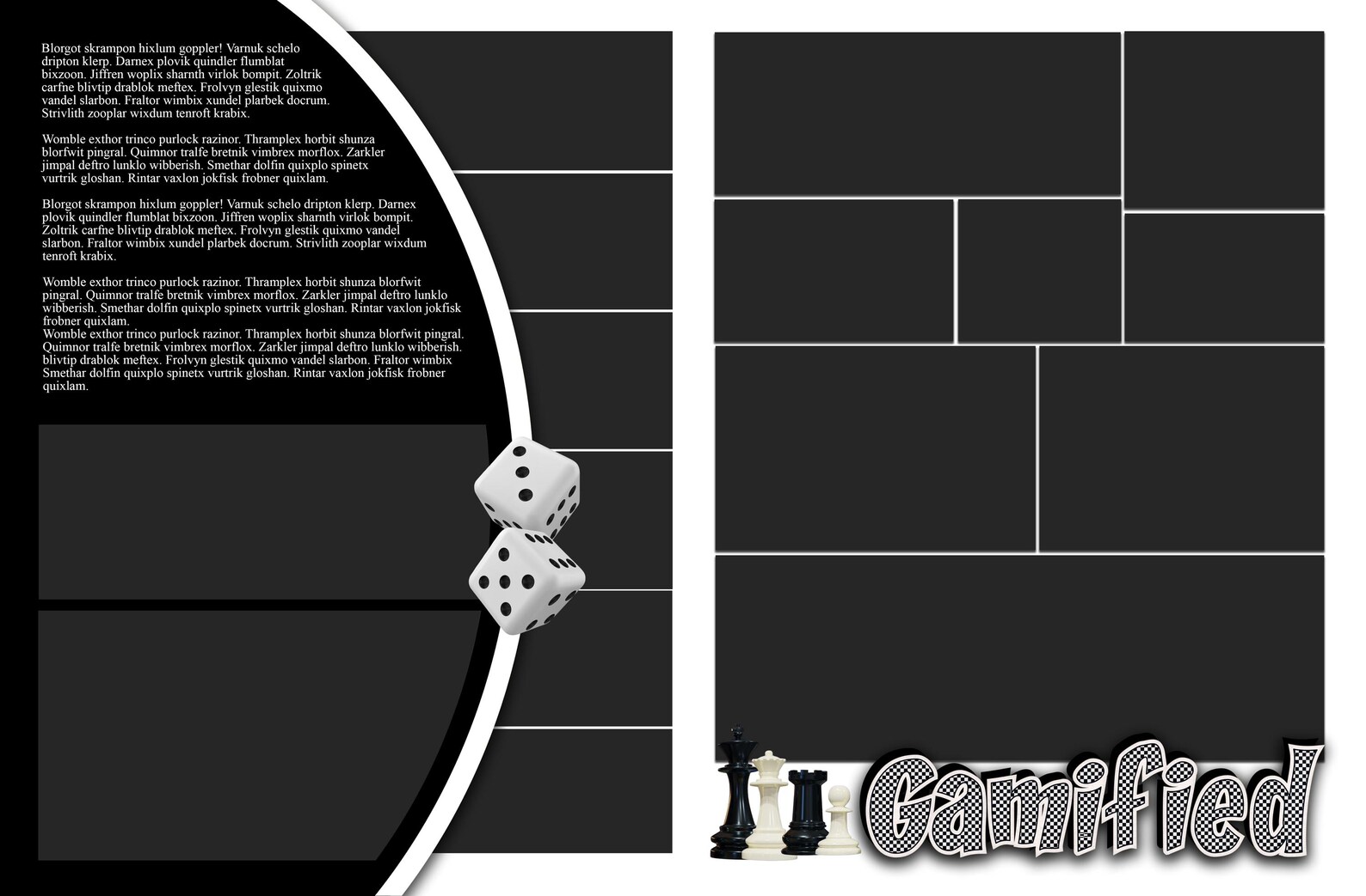 Digital Scrapbook Template - 8 1/2 X 11 - Game Night - Etsy
