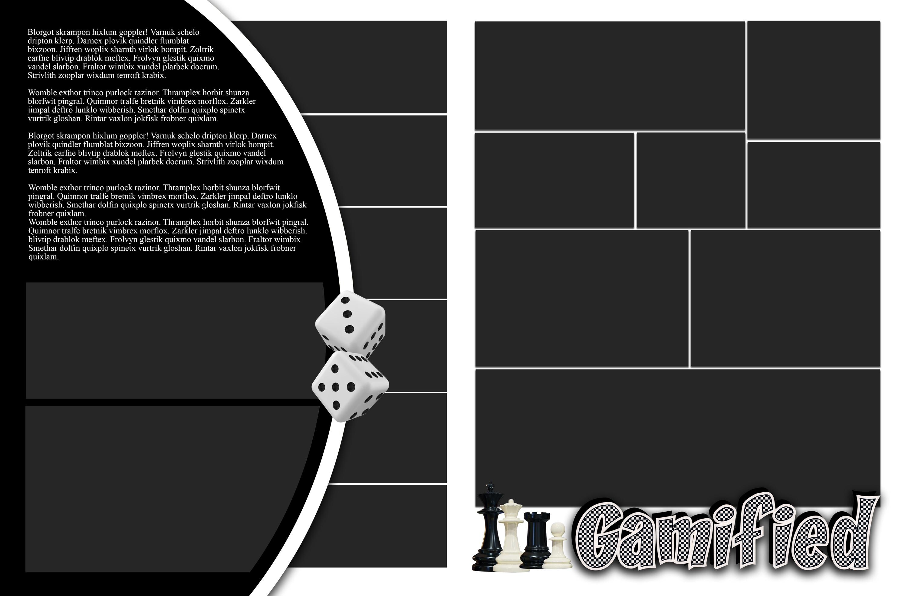 Digital Scrapbook Template - 8 1/2 X 11 - Game Night - Etsy