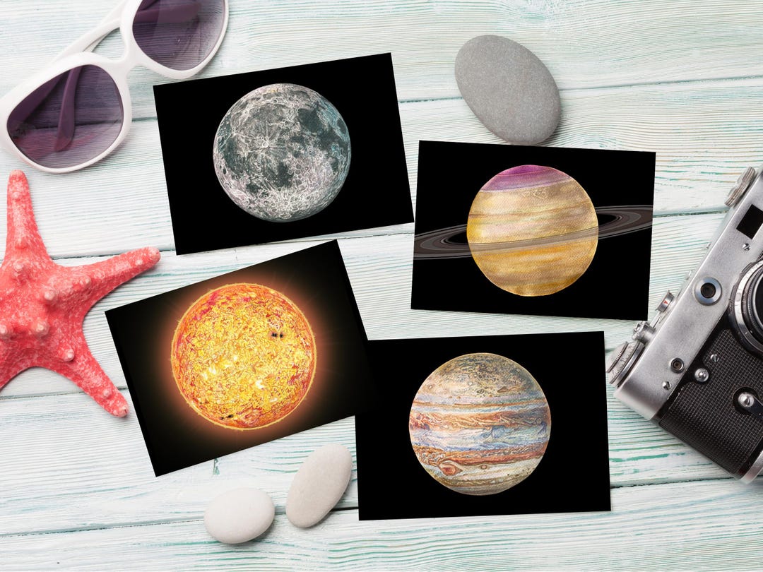 Planet Postcards (set of 7 Different Images) - Etsy