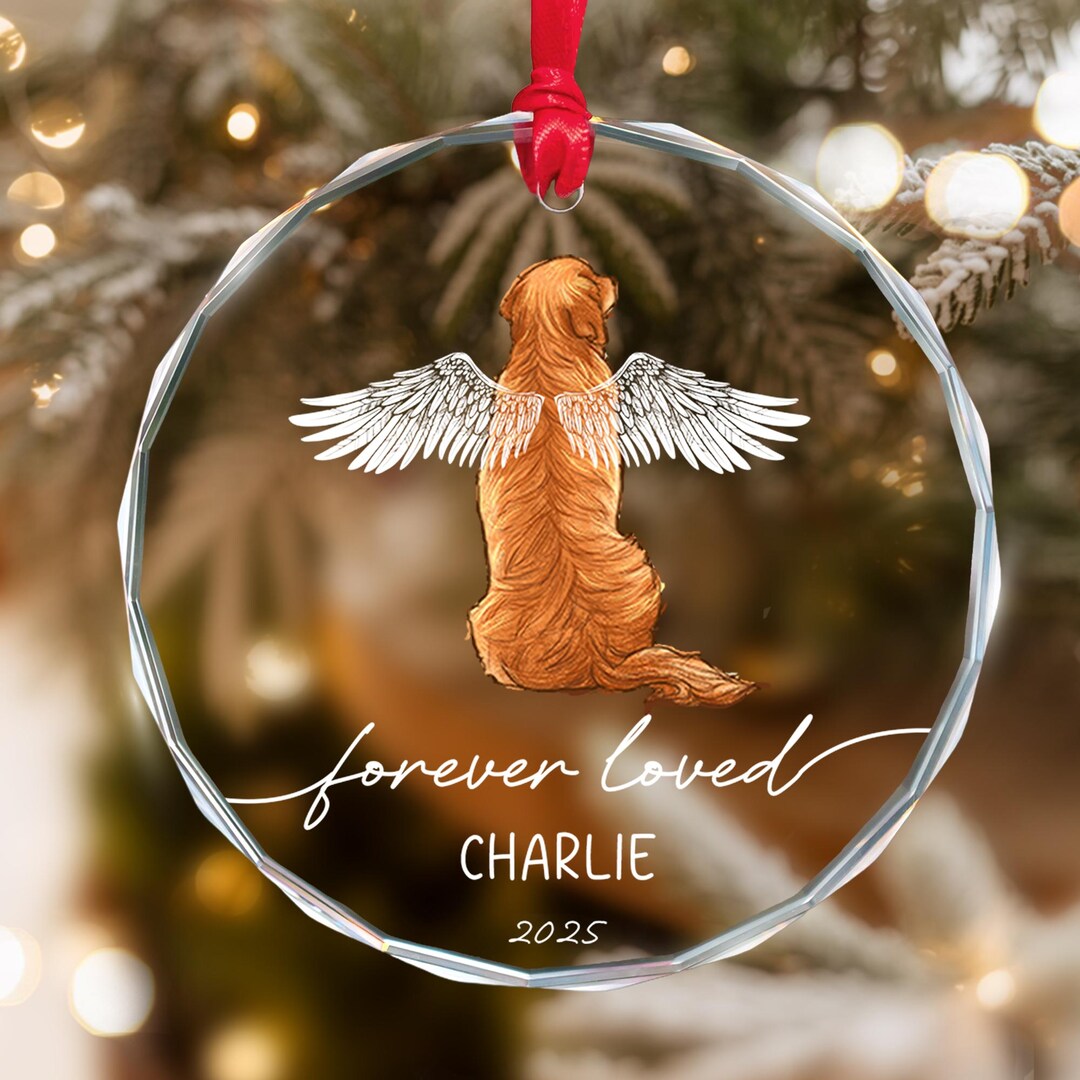 Personalized Dog Memorial Ornament, Angel Wings, Pet Remembrance - Etsy