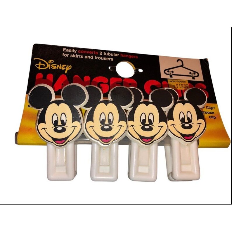 Old 1987 Walt Disney USA Mickey Mouse Hanger Clips Vintage Collectible ...