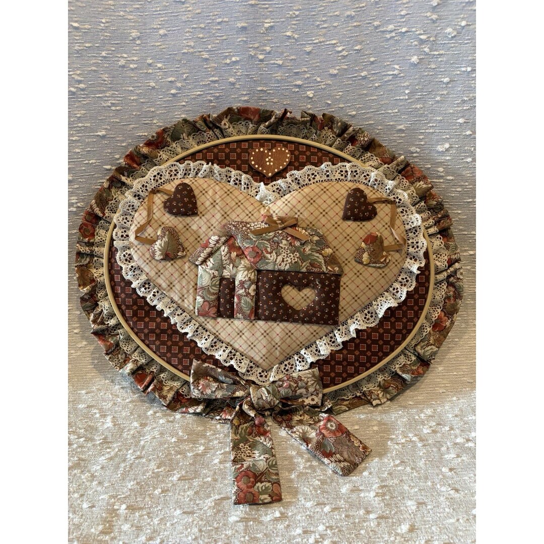 Rustic Country Primitive Fabric Heart Lace Wall Hanging - Etsy