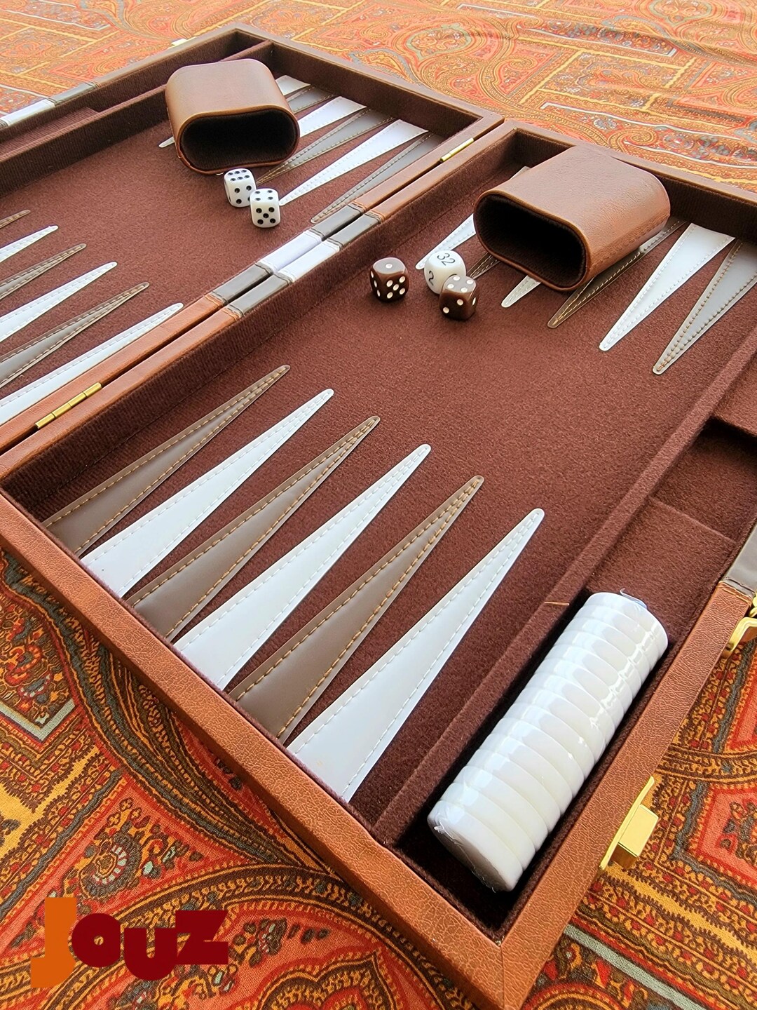 Foldable Leather Backgammon Game – Foldable Travel Board Game – Elegant ...