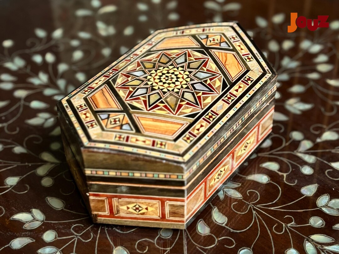 Luxury Damascan Wooden Mosaic Box | Authentic Syrian Handmade Keepsake ...