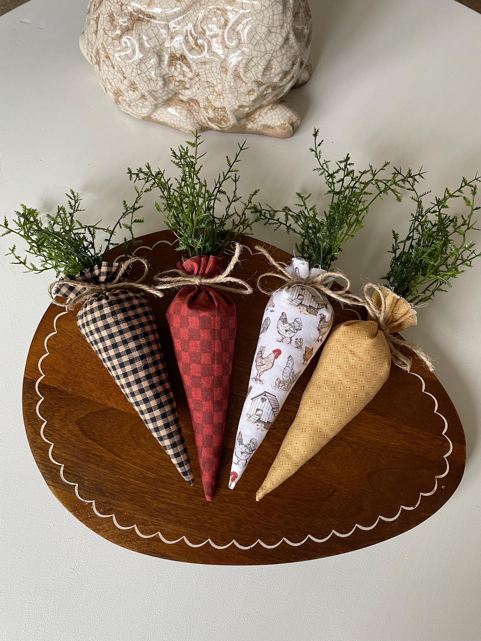 Fabric Farmhouse Style Carrots, Country Carrots, Primitive Fabric ...