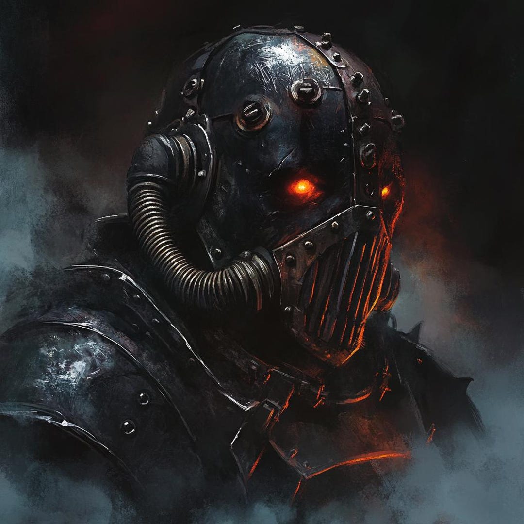 Ashborn: Dark Steampunk Warrior Digital Art Print - Gothic Fantasy ...