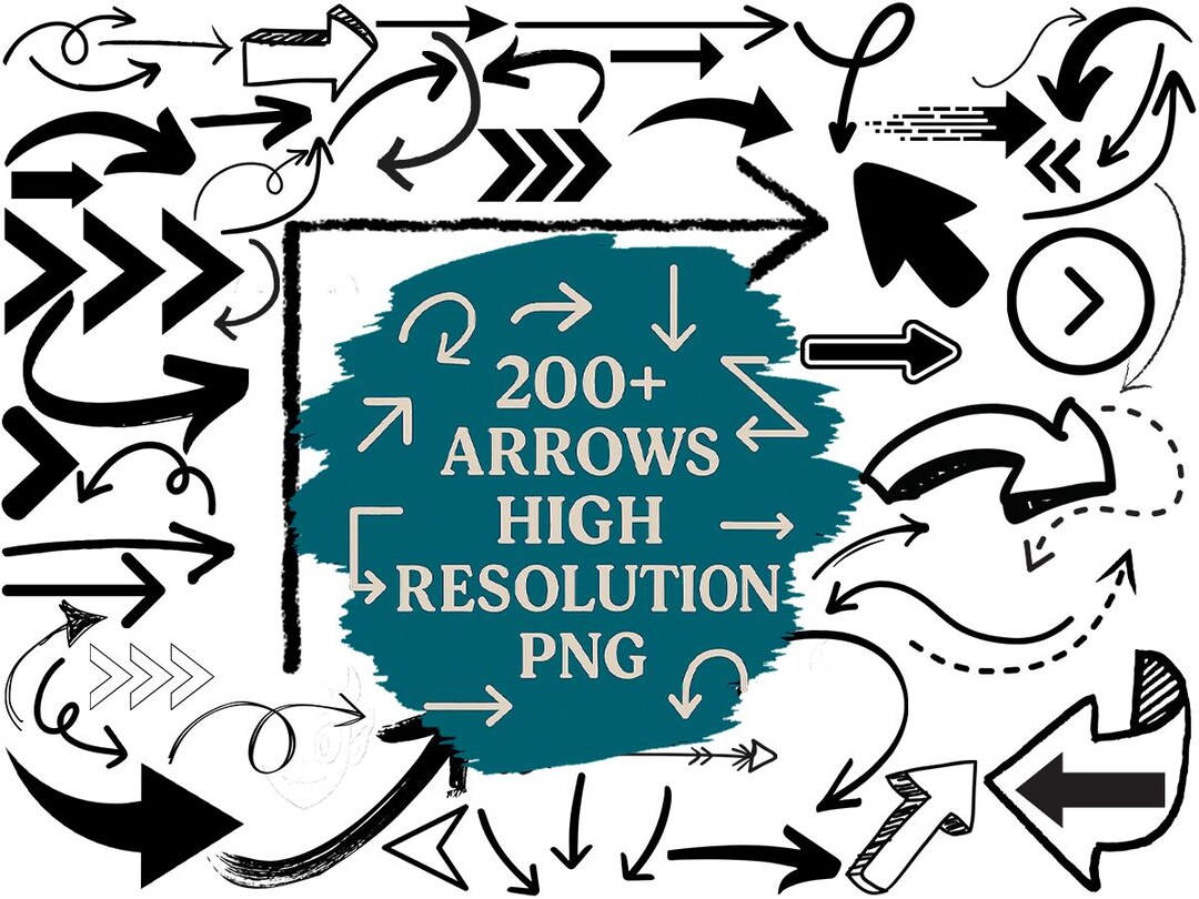 Arrow Clipart: 200+ High-resolution PNG Designs (digital Download) - Etsy