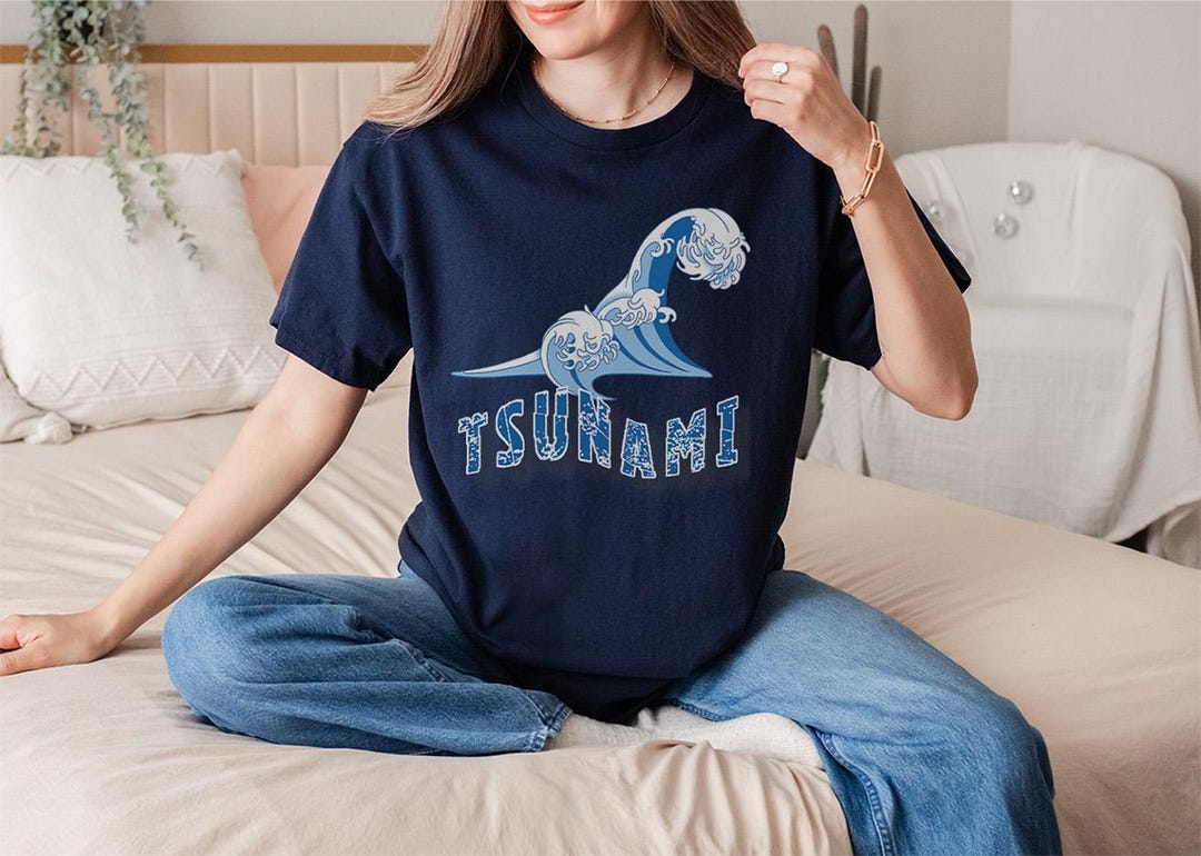 Tsunami Wave Vintage Church Adventure Gear Funny Unisex T‑shirt Surfer ...