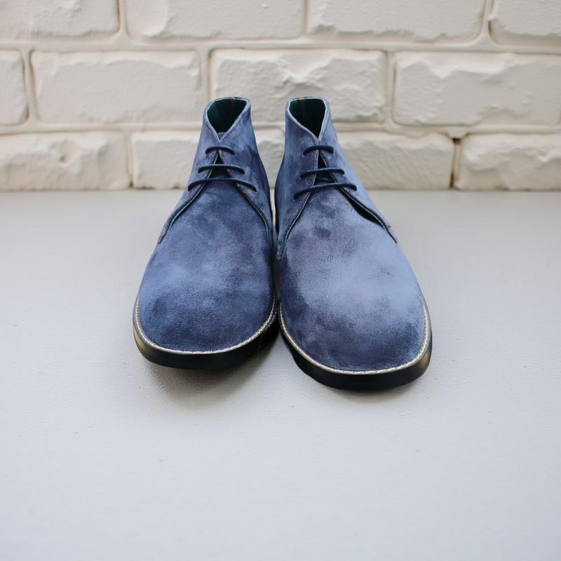 Blue Suede Boots - Etsy