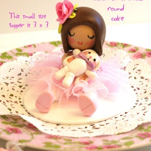 Cake Topper, Teddy Bear, Hot Pink and Gold, Little Girl, First 2nd 3rd ...