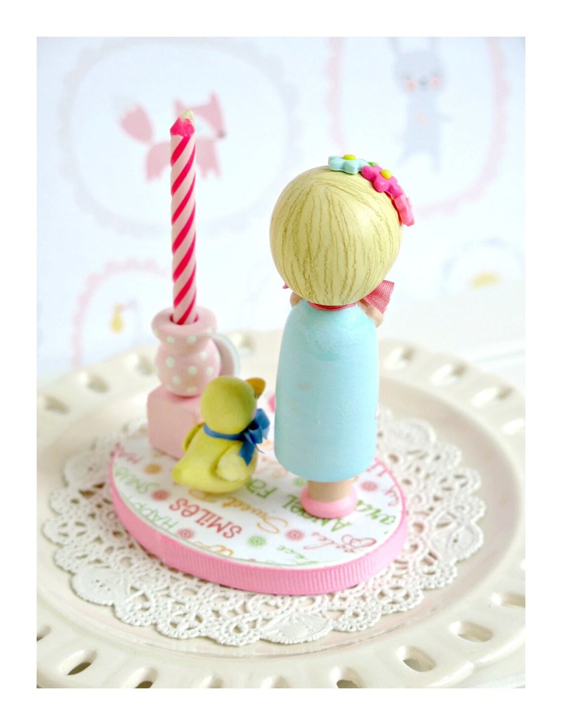 Finger Puppet Candle Cake Topper Birthday Candle First - Etsy
