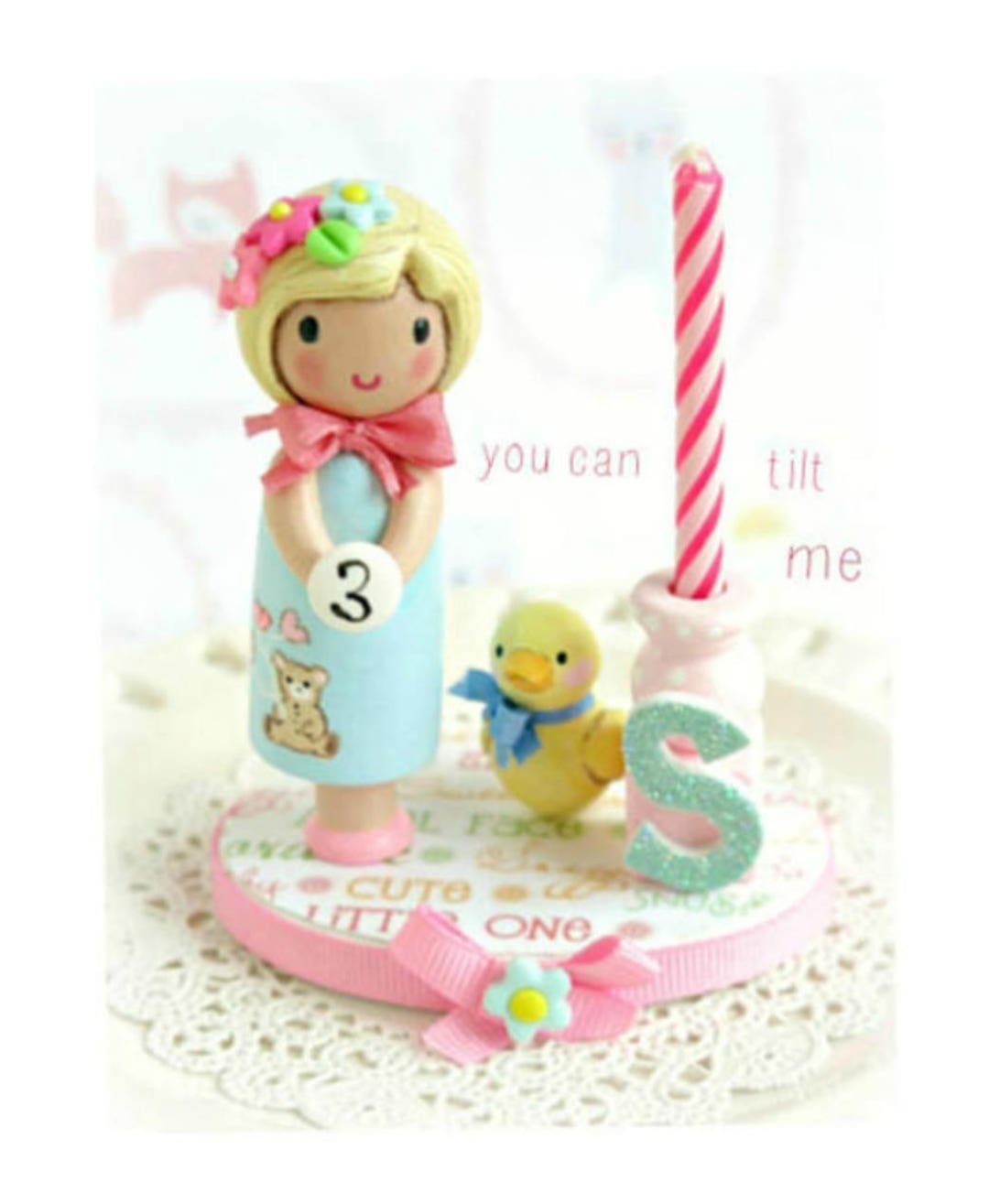 Finger Puppet, Candle Cake Topper, Birthday Candle, First Birthday Girl ...