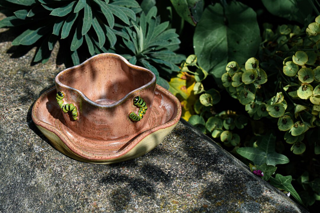 Pink Caterpillar Self Watering Plant Pot, Ping Pot, Handmade Pottery - Etsy