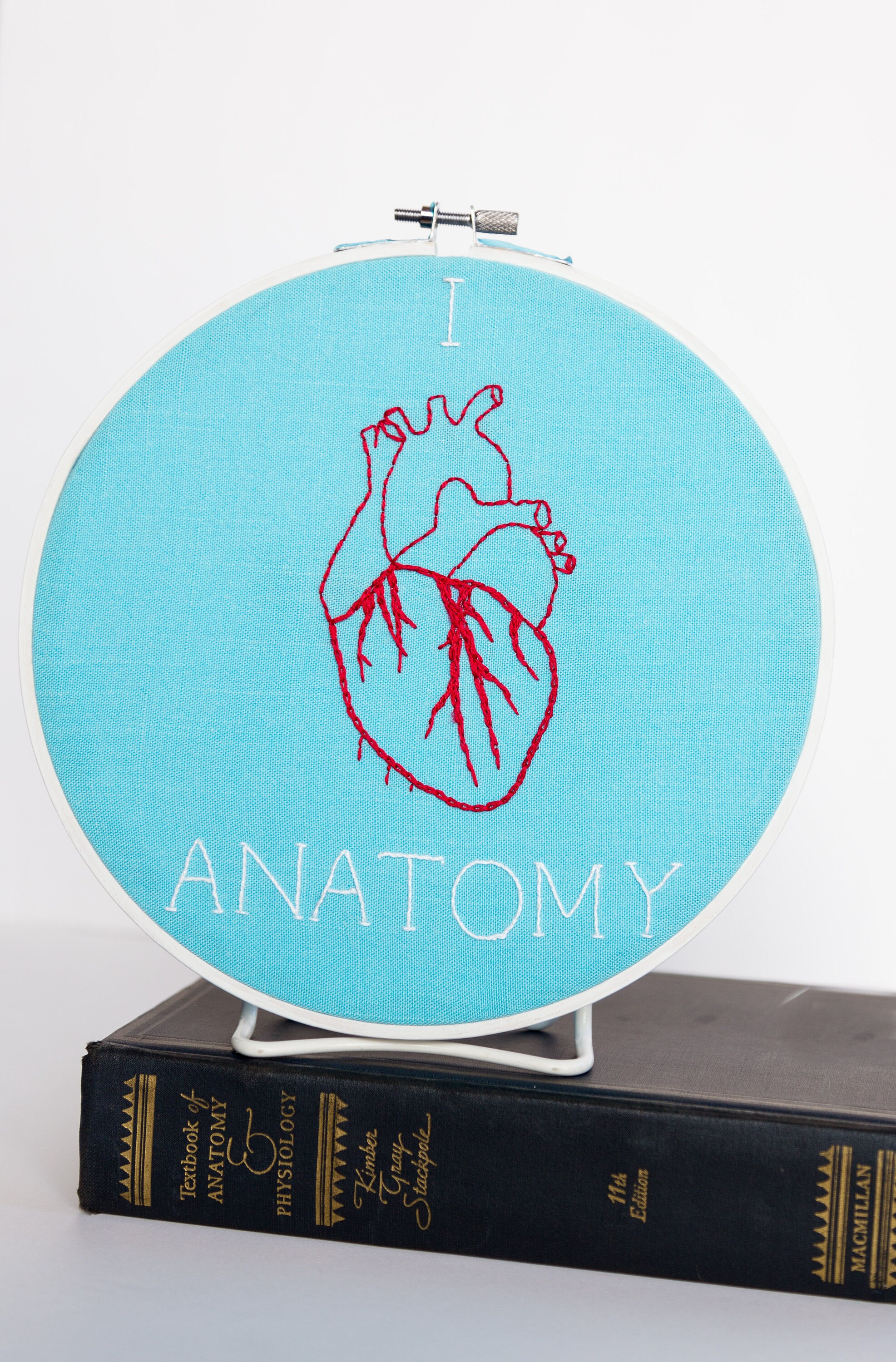 Embroidered I 3 Anatomy with anatomic heart | Etsy