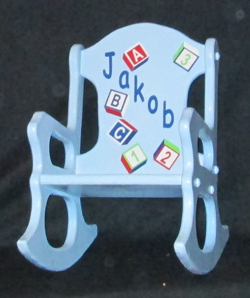 Toddler Rocking Chair with alphabet blocks | Etsy