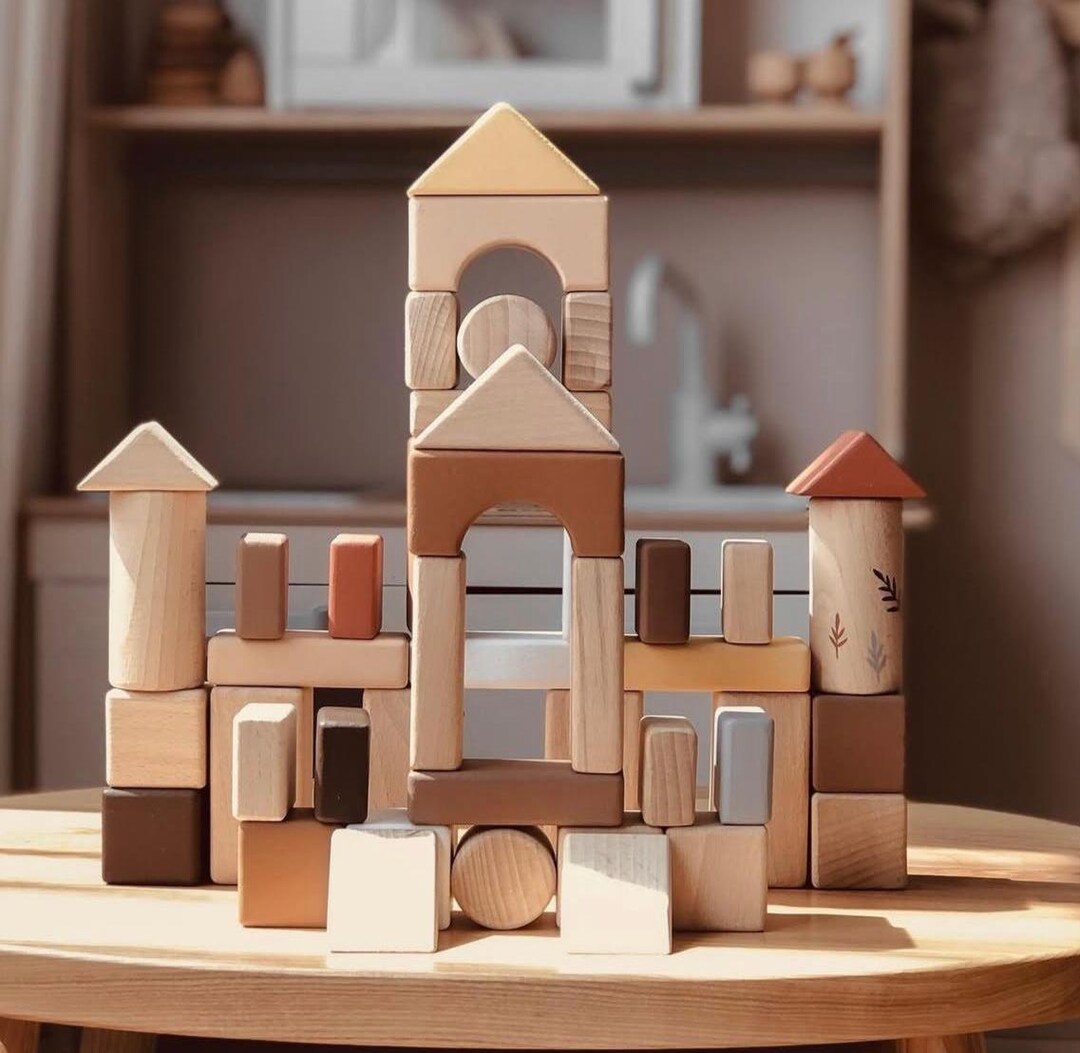 Wooden Building Blocks Set – Handmade Eco Toys – Montessori Gift ...