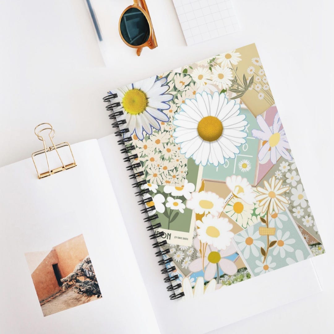 Daisy Collage Spiral Notebook | Ruled Journal - Etsy
