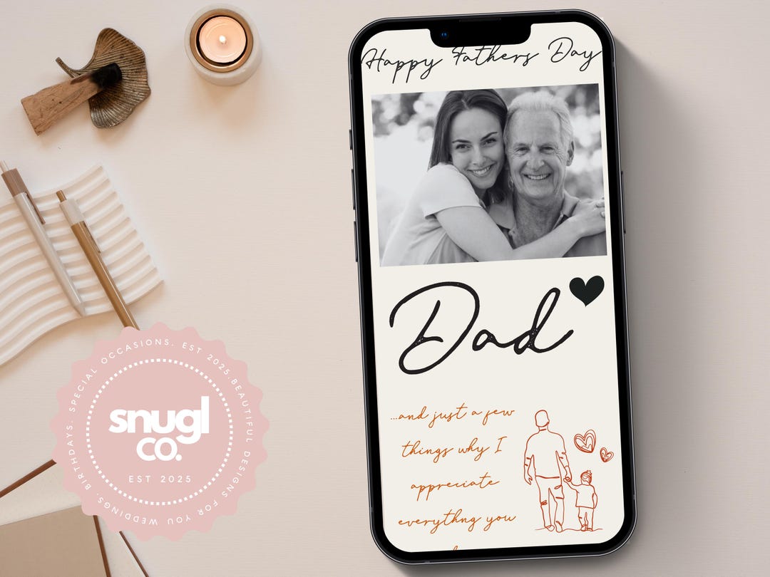 Interactive Fathers Day Digital Card, Digital Card, E-card Template ...