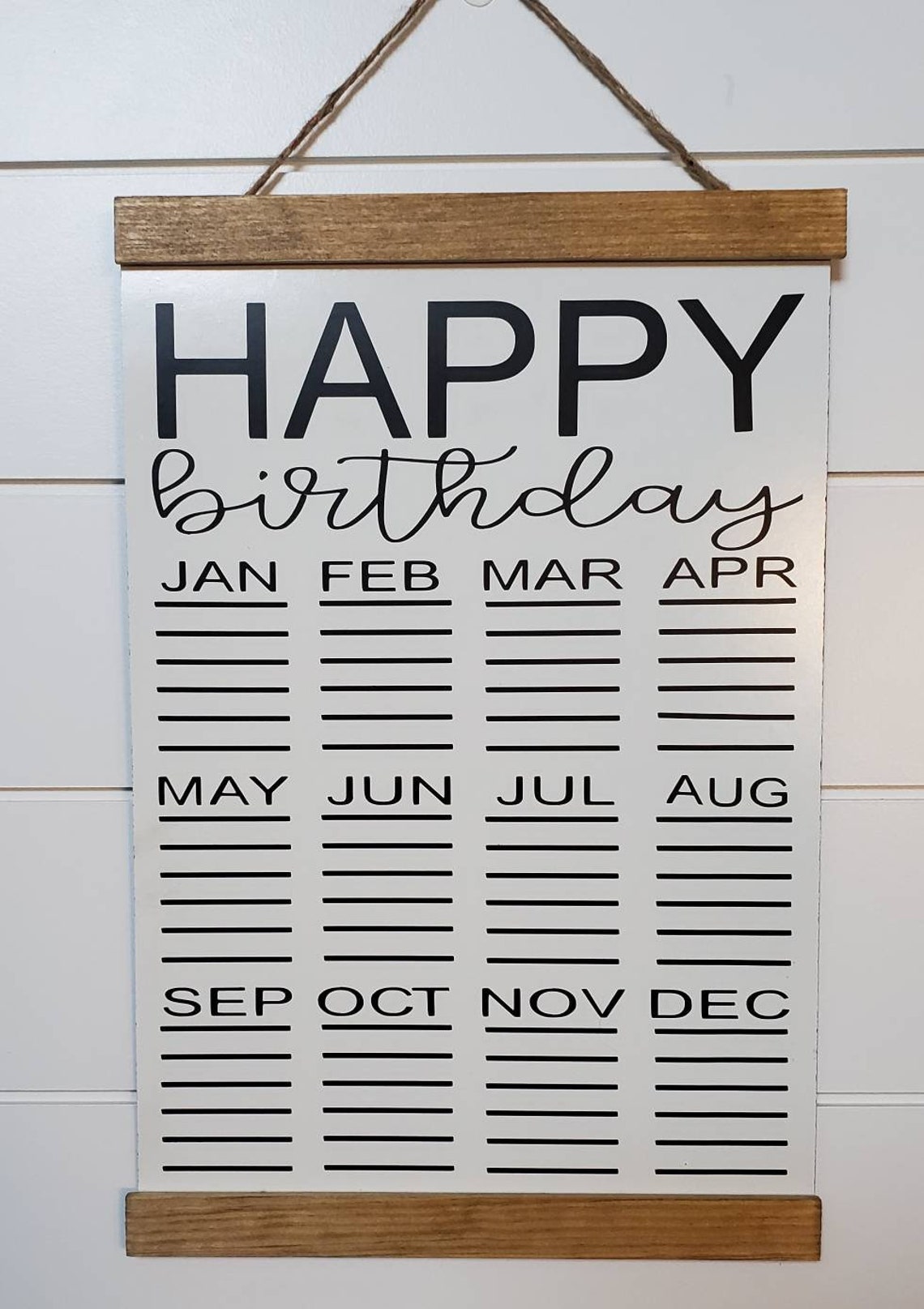 Happy Birthday Birthday Organizer Birthday Chart Family - Etsy