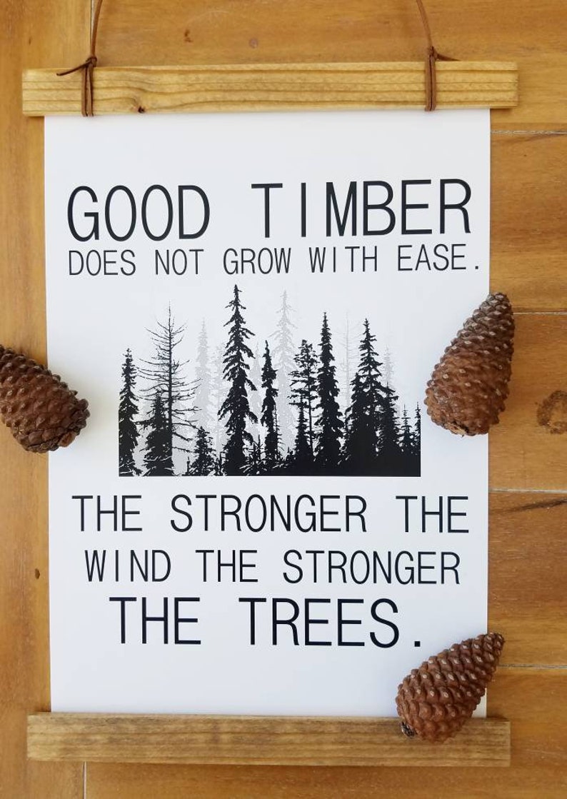 Good Timber Does Not Grow With Ease, the Stronger the Winds the ...