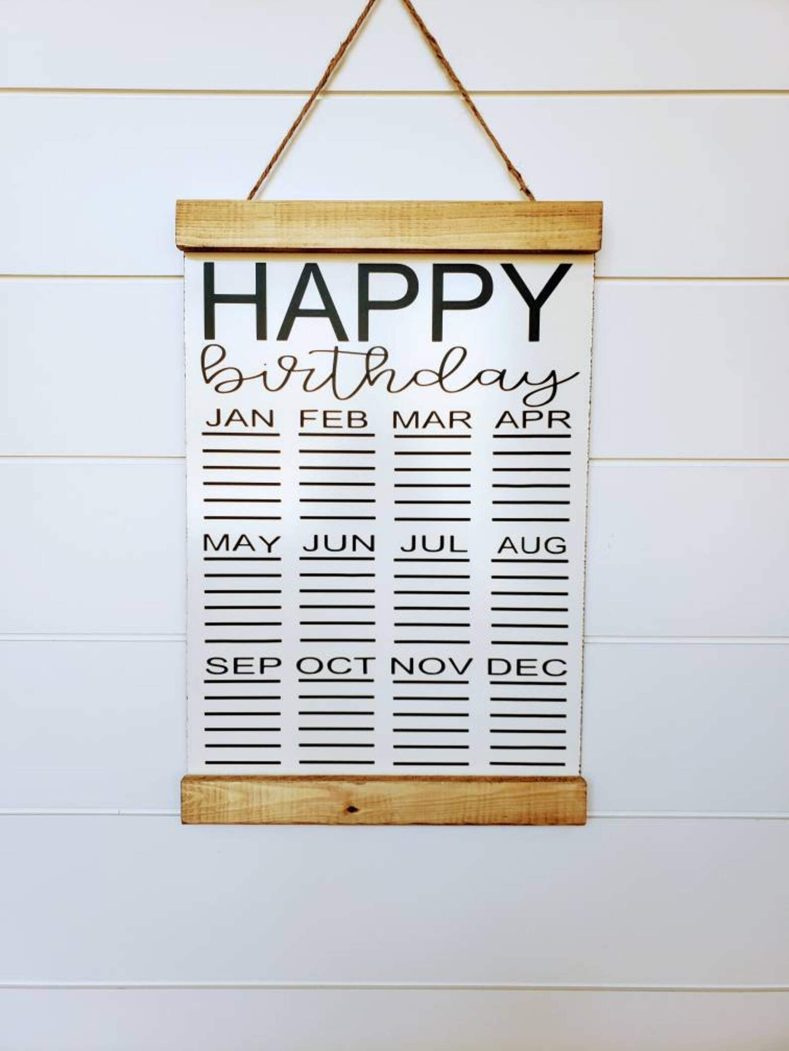Happy Birthday Birthday Organizer Birthday Chart Family - Etsy