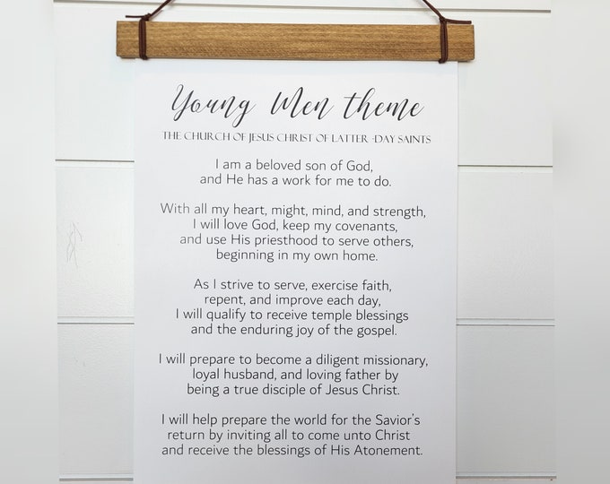LDS New Young Men Theme Sign, Updated LDS Young Men Theme, LDS Young ...