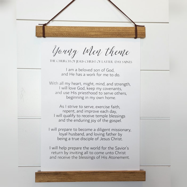 LDS New Young Men Theme Sign Updated LDS Young Men Theme LDS - Etsy