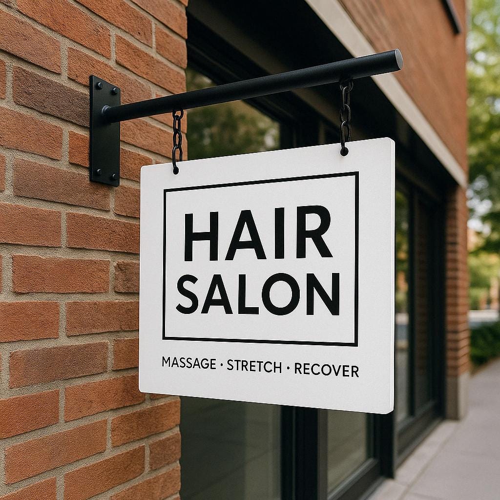 Custom Double Sided Blade Sign – Round Metal Hanging Storefront Sign ...