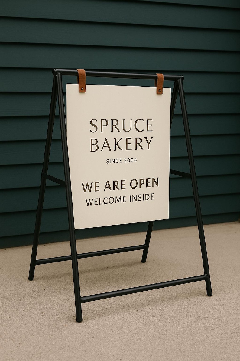 Custom A-frame Sidewalk Sign, Outdoor Metal Sandwich Board,double-sided ...