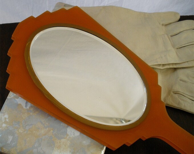 Vintage Bakelite Lucite Deco Hand Mirror - Etsy