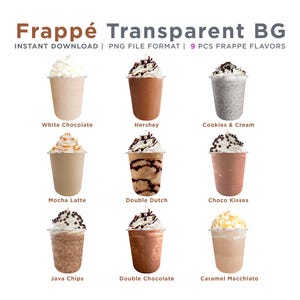 Frappe PNG File Format | 9 Flavors | Transparent Background | Drink ...