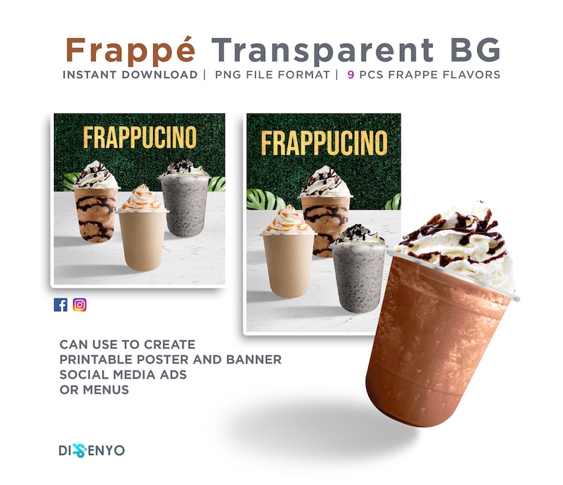 Frappe PNG File Format | 9 Flavors | Transparent Background | Drink ...