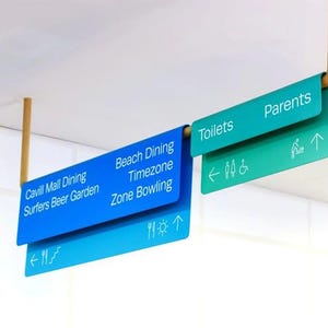 Directional Sign, Ceiling Mounted Sign, Blade Sign, Lobby Way Finding ...