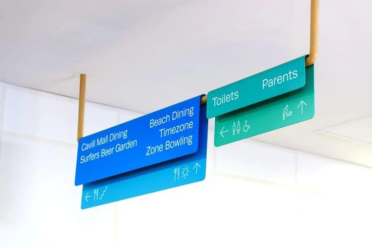 Directional Sign, Ceiling Mounted Sign, Blade Sign, Lobby Way Finding ...
