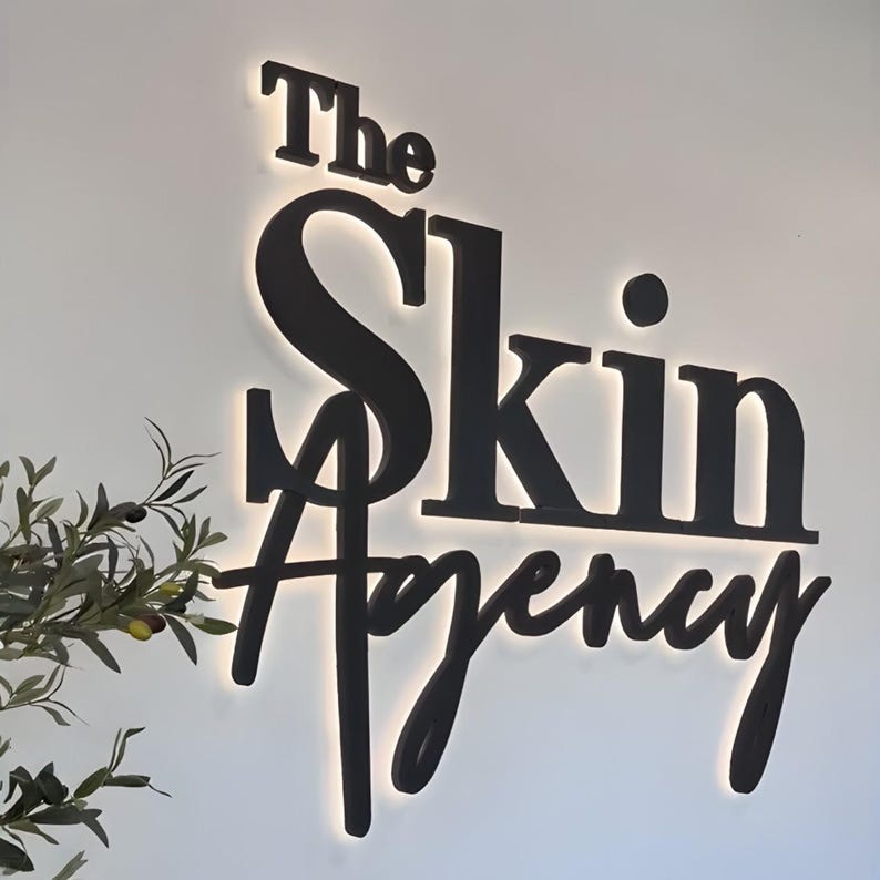 Custom Business Sign, Salon Sign, 3D Metal Letters, Backlit Business ...