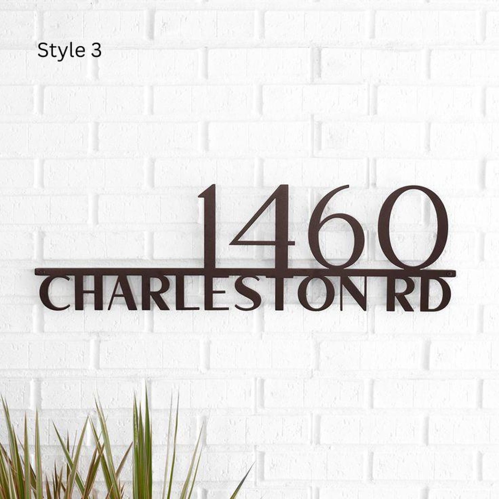 Custom Address Sign, Metal Sign, Modern House Number, Outdoor Address ...