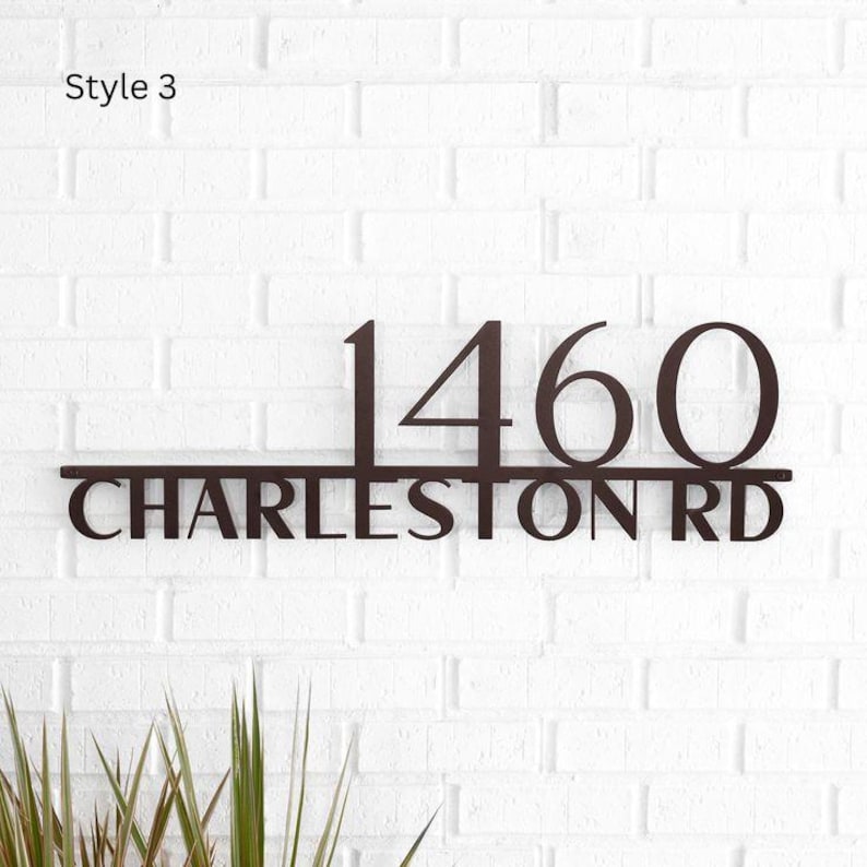 Custom Address Sign, Metal Sign, Modern House Number, Outdoor Address ...
