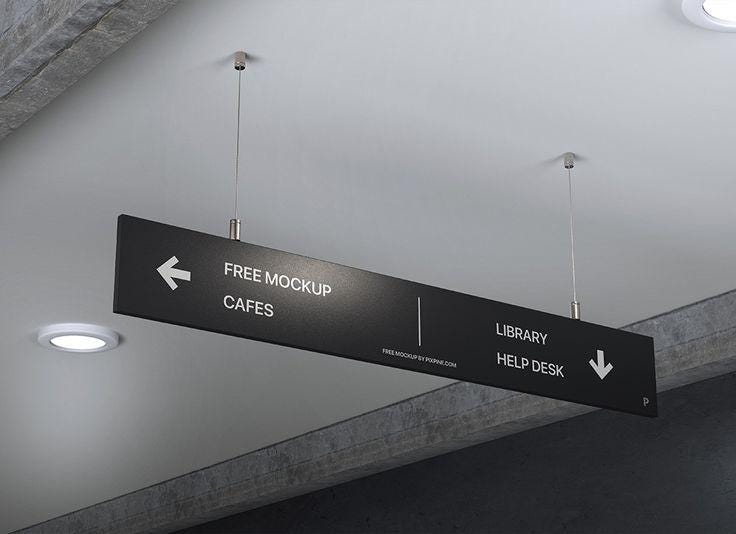 Directional Sign, Ceiling Mounted Sign, Blade Sign, Lobby Way Finding ...