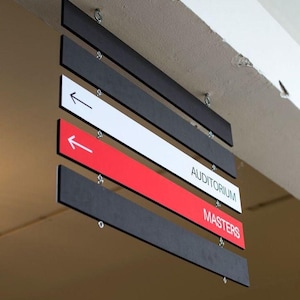 Directional Sign, Ceiling Mounted Sign, Blade Sign, Lobby Way Finding ...