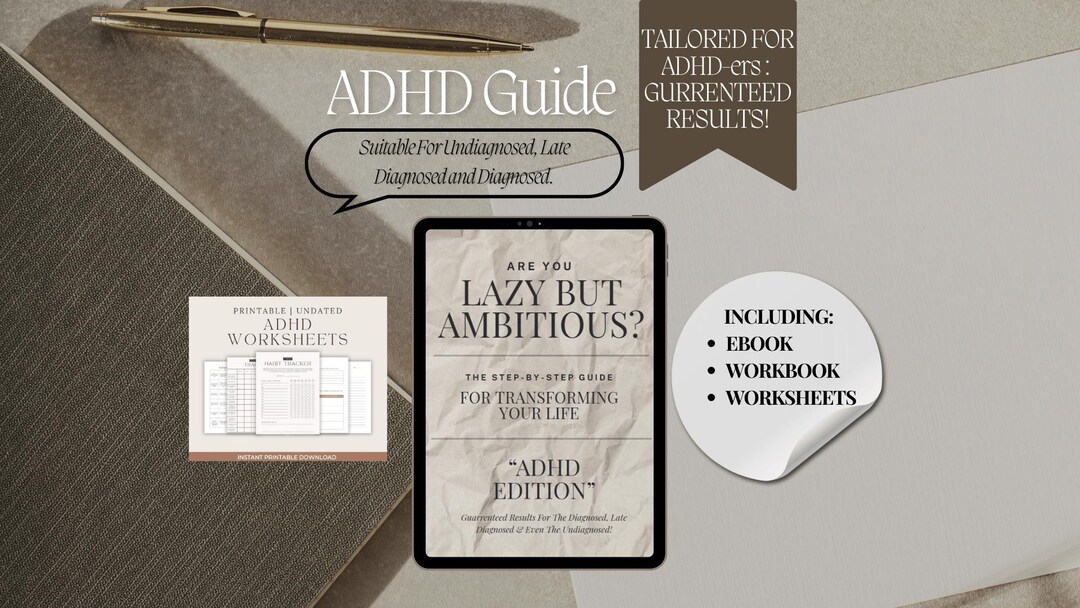 ADHD Guide. Ebook, Workbook & Worksheets. Guaranteed Results. ADHD Self ...