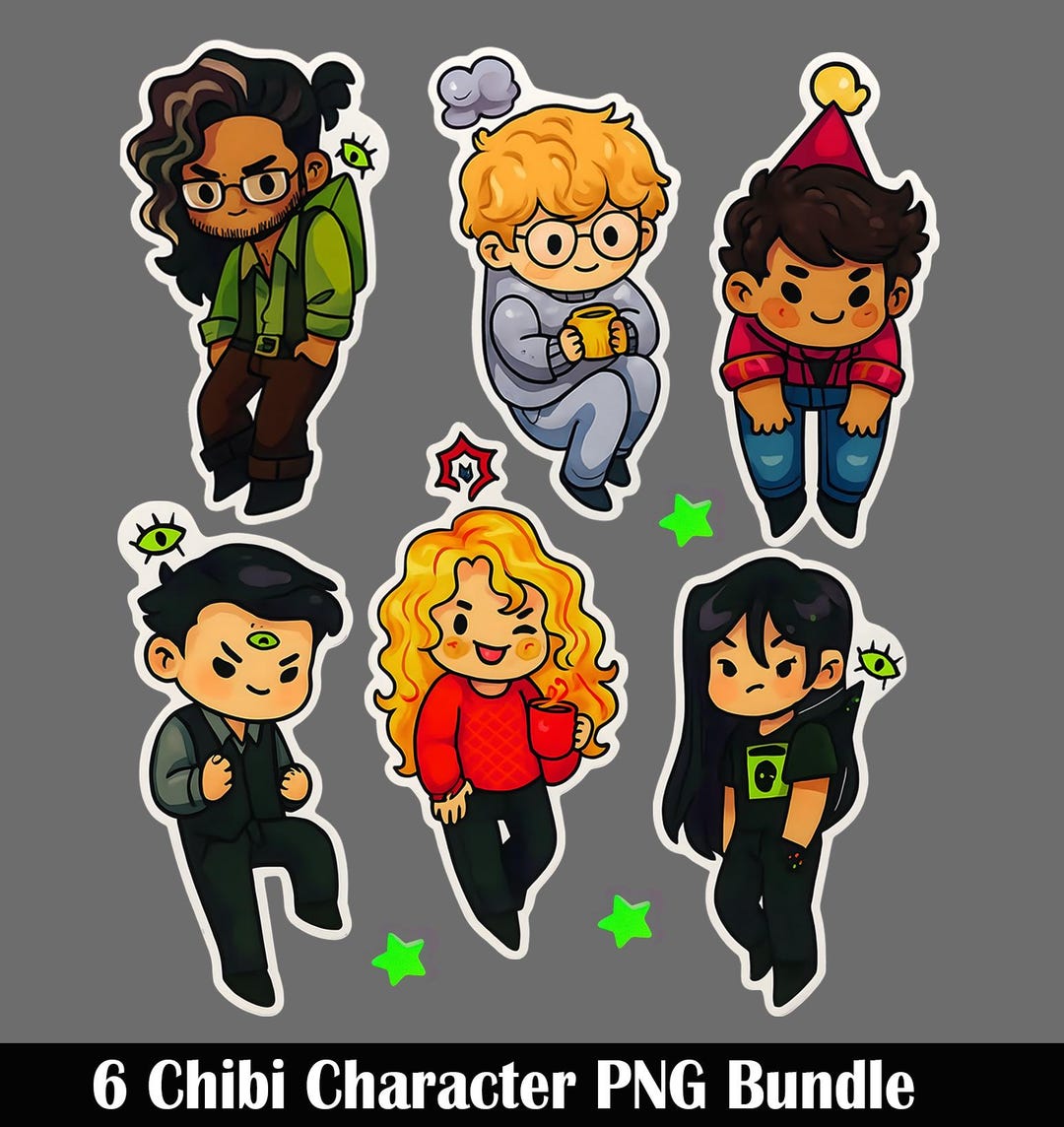 TMA the Magnus Archives Chibi Sticker Set, Elias, Jon, Martin, Tim ...