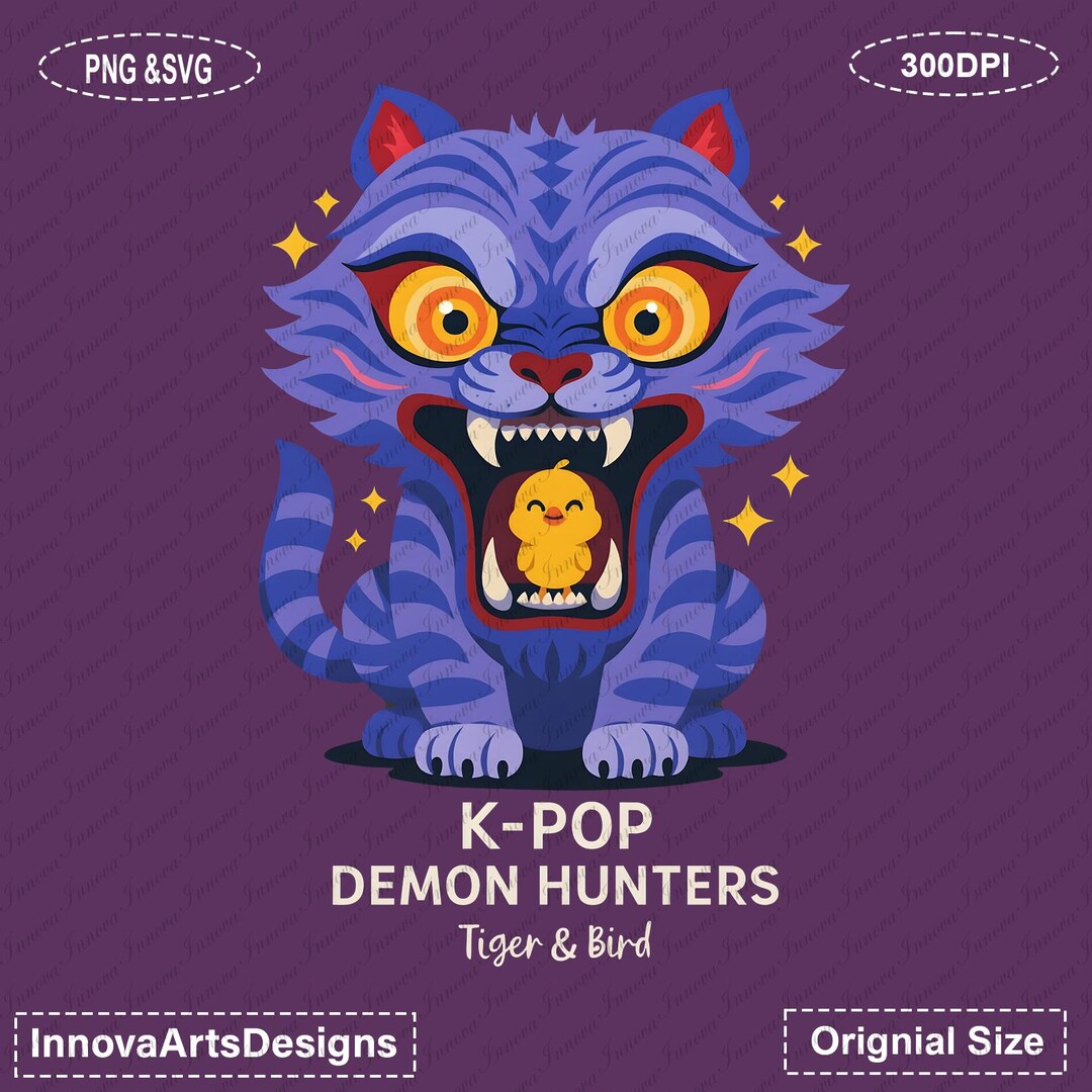 KPop Demon Hunters png – Derpy Tiger & Vogel Design für Anime K-Pop ...
